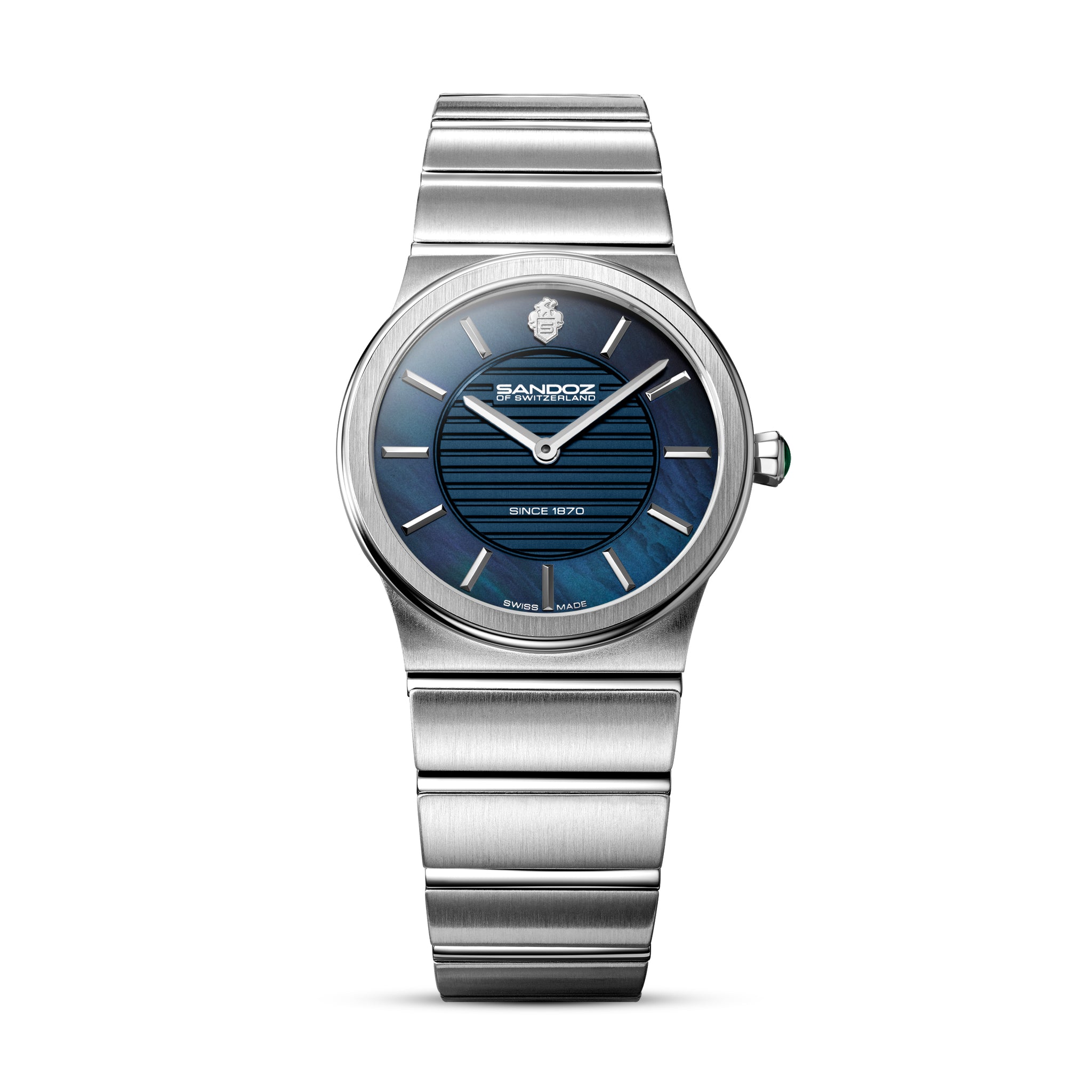 Tresor Analog Blue Dial Silver Bracelet Watch | Sandoz
